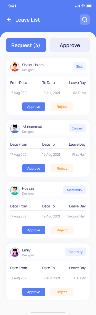 Maan HRM Flutter App UI Kit (Android & iOS) by Acnoo | CodeCanyon